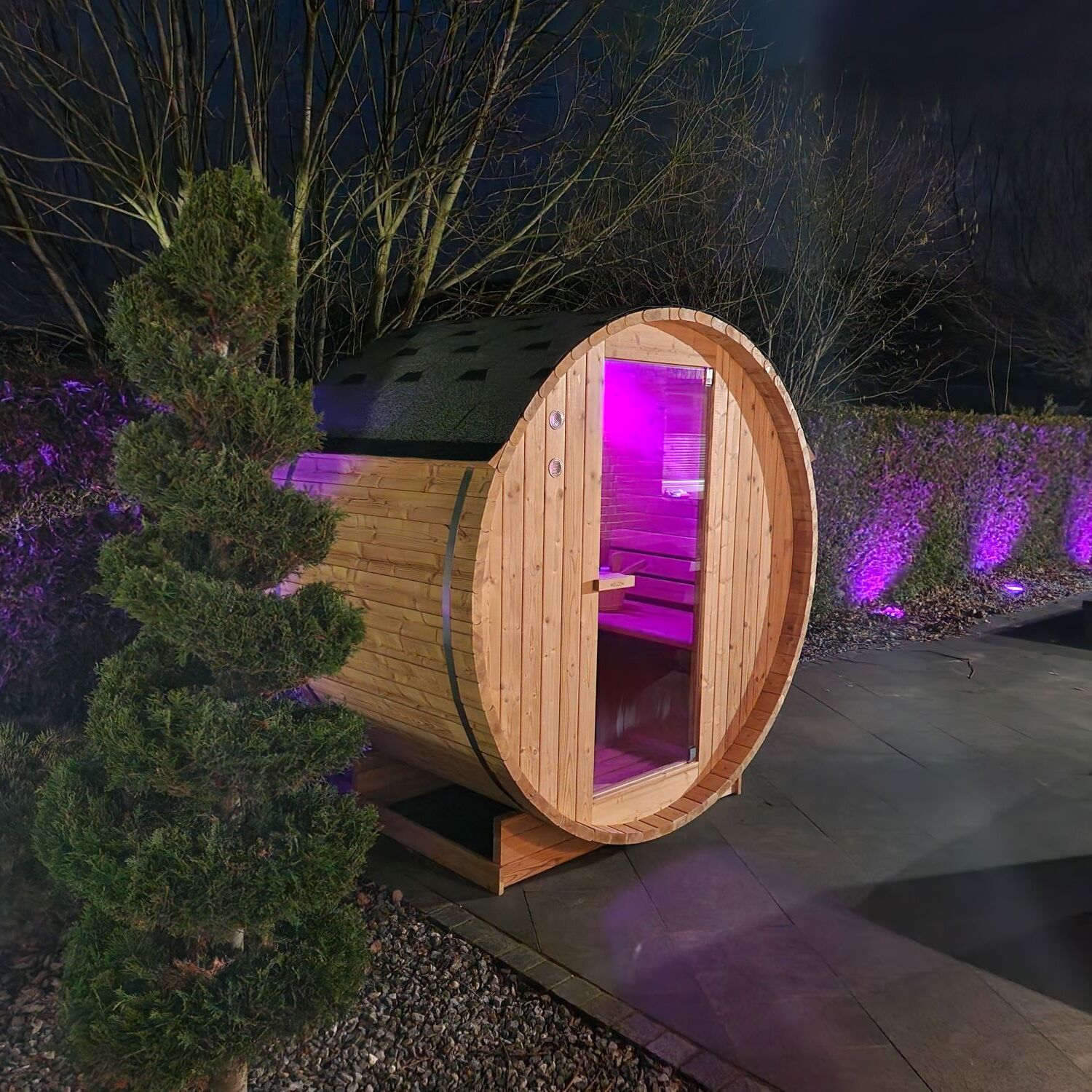 Saunafass für 2 Personen | Outdoor Sauna mit 230 Volt Anschluss | ohne ...